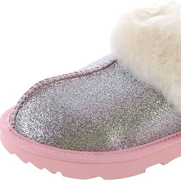 UGG | Shoes | Ugg Cozy Ii Shearling Glitter Pink Scuff Suede Leather ...